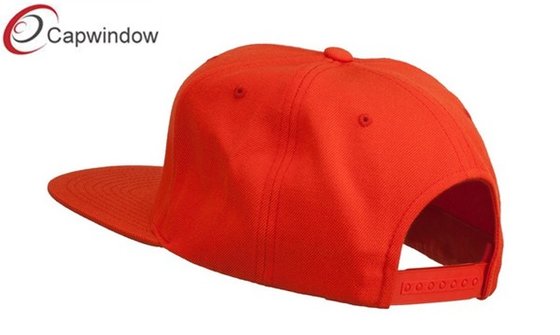 Embroidered Flat Brim Baseball Hats with Orange Big Smiley Face