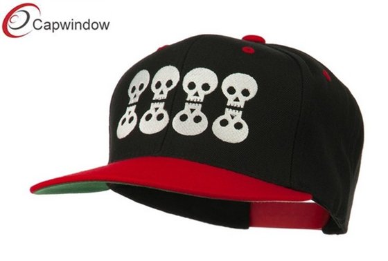 Black Red Halloween 8 Skulls Embroidered Snapback Baseball Caps