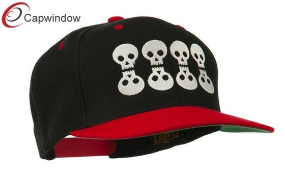 Black Red Halloween 8 Skulls Embroidered Snapback Baseball Caps