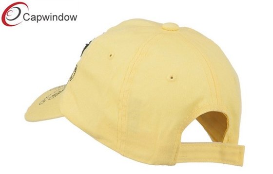 Yellow Cotton Baseball Caps with Jeweled Butterfly for Adult