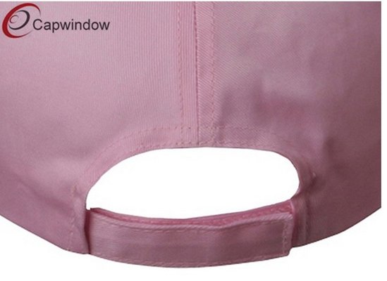 Pink White Childrens Baseball Caps with Pure Cotton Twill / Velcro