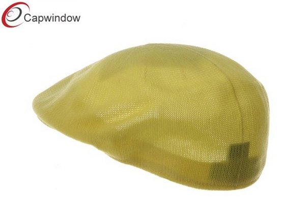 Yellow Knitted Polyester Fitted Baseball Hats for Hand Washable / Ivy Cap