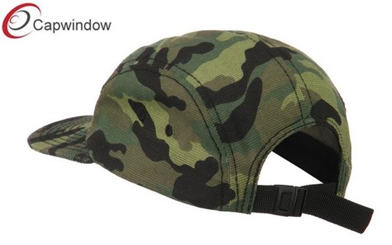 Camo Cotton Brushed Canvas Camo 5 Panel Camper Cap / Hand Wash Only