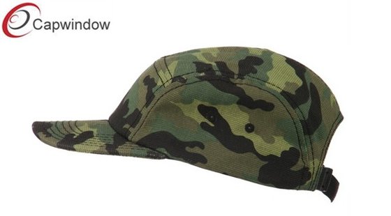 Camo Cotton Brushed Canvas Camo 5 Panel Camper Cap / Hand Wash Only