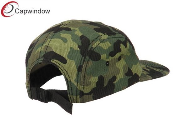 Camo Cotton Brushed Canvas Camo 5 Panel Camper Cap / Hand Wash Only
