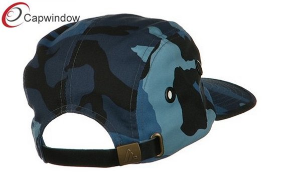 Sky 5 Panel Camper Cap with Cotton and Polyester / Camouflage Twill Cap