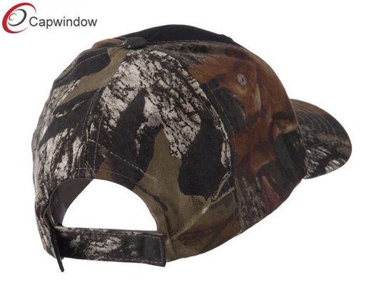 Black Two Tone Mossy Oak Camper Cap / Camouflage Baseball hats with Cotton and Polyester