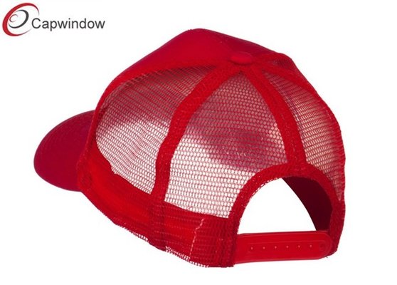 Red United States Map Embroidered Trucker Mesh Cap  Cotton and Polyester