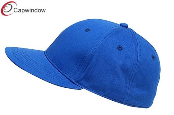 Royal 6 Panel Flat Bill Snapback Baseball Caps with Cotton Twill / Hand Wash Only