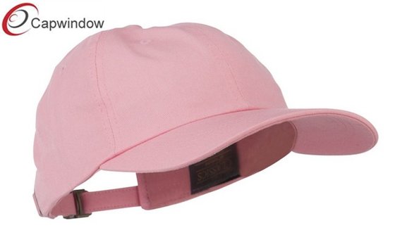 Pink Low Profile Cotton Twill Baseball Caps with Antique Brass Buckle