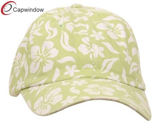 Lime Cotton Cap New Hawaiian Floral Pattern / customized baseball cap with Velcro Closure
