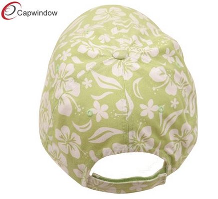 Lime Cotton Cap New Hawaiian Floral Pattern / customized baseball cap with Velcro Closure