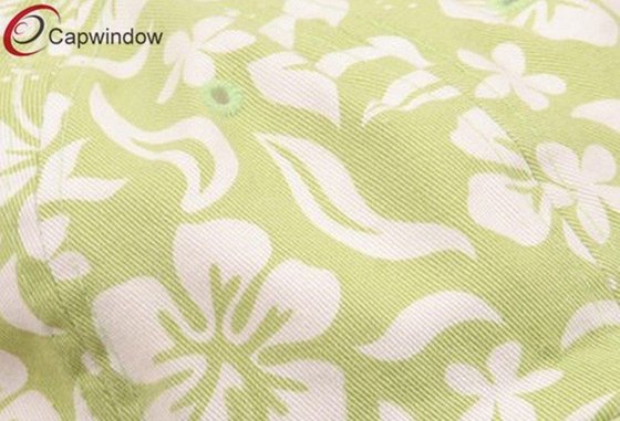 Lime Cotton Cap New Hawaiian Floral Pattern / customized baseball cap with Velcro Closure