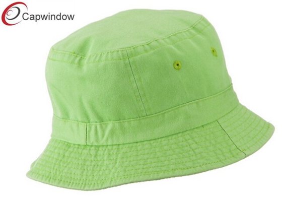 Youth Pigment Dyed Washed Cotton Fisherman Bucket Hat Apple Green for Women