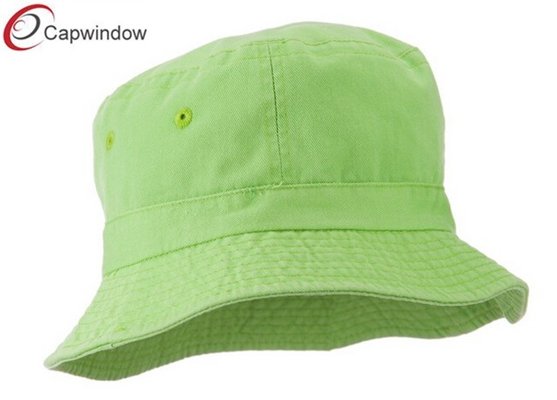Youth Pigment Dyed Washed Cotton Fisherman Bucket Hat Apple Green for Women