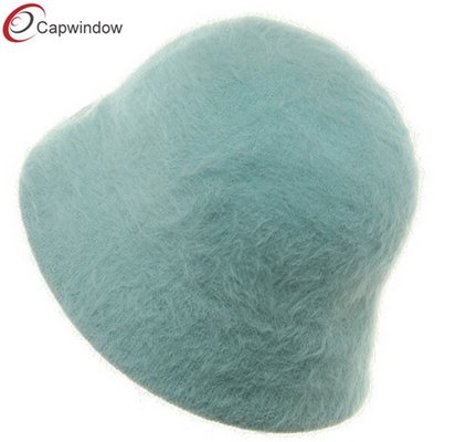 Blue Strawberry Girl Mohair Cool Bucket Hats with Blending Fabric