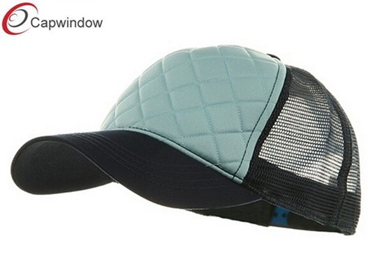 Blue Navy Fashion Foam Front Trucker Mesh Hats with Cotton and Polyester