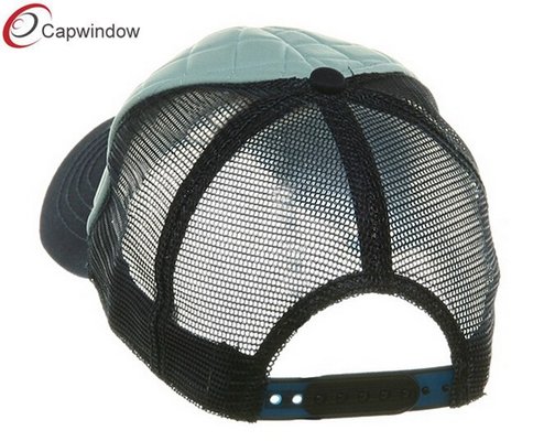 Blue Navy Fashion Foam Front Trucker Mesh Hats with Cotton and Polyester