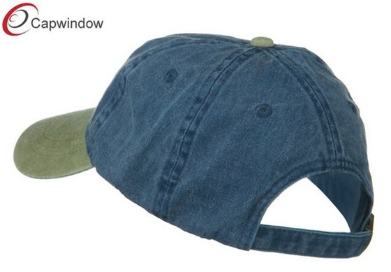 Khaki Navy Pigment Dyed Cotton Twill Baseball Caps with Brass Buckle Closure