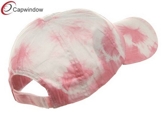 Pink Low Profile Tie Dyed Embroidered Baseball Caps for Women