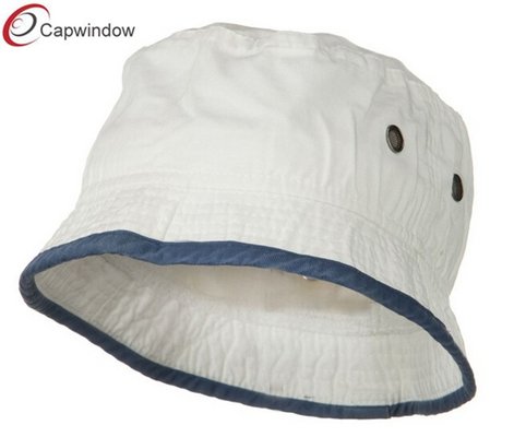 White Navy Cotton Fisherman Bucket Hat Soft Light With Elastic Band