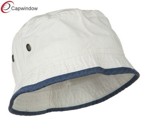 White Navy Cotton Fisherman Bucket Hat Soft Light With Elastic Band