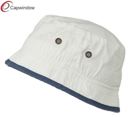 White Navy Cotton Fisherman Bucket Hat Soft Light With Elastic Band
