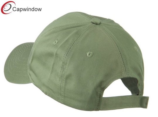 Velcrorized Closure Cotton Baseball Caps , Olive Baseball Bat and Ball Embroidery Cap