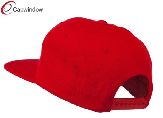 Embroidered Flat Bill Cap Wool and Acrylic Red Christmas Letter Ho Ho Ho