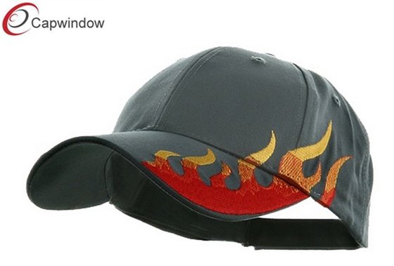 Grey Heavy Brushed Cotton Baseball Caps , Adjustable Strap Closure Low Profile Cap