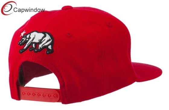 California Republic Classic Acrylic Snapback Baseball Caps , Plastic Snap Closure Flat Bill Hat