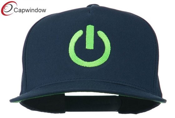 Navy Power Icon Embroidered Fitted Baseball Caps with Acrylic Plastic Closure