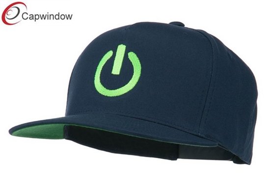 Navy Power Icon Embroidered Fitted Baseball Caps with Acrylic Plastic Closure