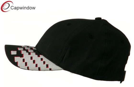 Unisex Embroidered Baseball Caps , Black Brushed Racing Baseball Cap