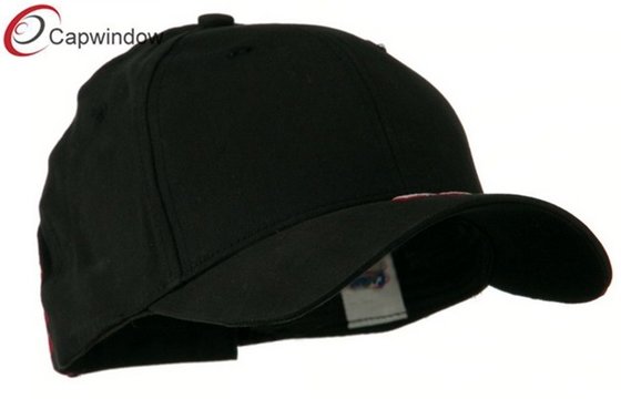 Unisex Embroidered Baseball Caps , Black Brushed Racing Baseball Cap