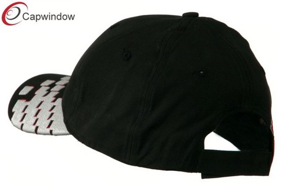 Unisex Embroidered Baseball Caps , Black Brushed Racing Baseball Cap