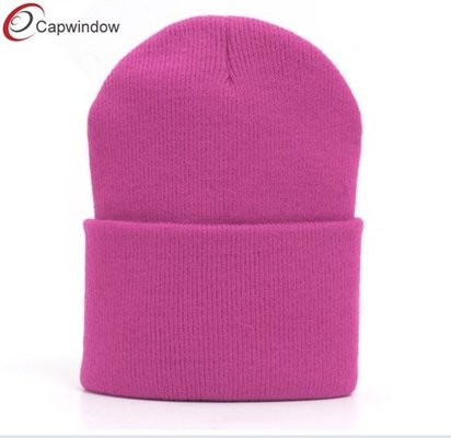 Multi-color Long Normal Knitted Beanie Winter Hat With Acrylic for Unisex