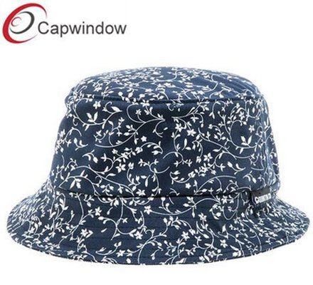 Female Scale Cotton Fisherman Bucket Hat with Flower Graphic Printing