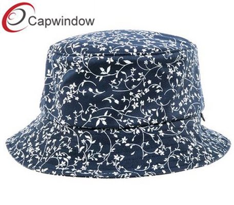 Female Scale Cotton Fisherman Bucket Hat with Flower Graphic Printing