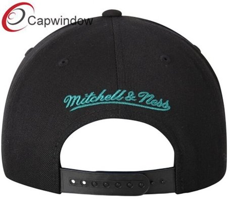 Black Anaheim Ducks Wool Flat Brim Baseball Hats for Adults