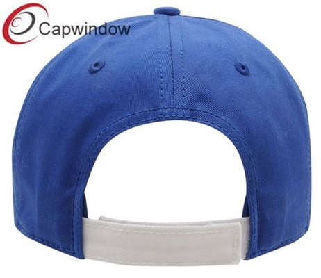 Blue Heavy Brushed Team Cotton Baseball Caps Golf Cap With Velcro Closure
