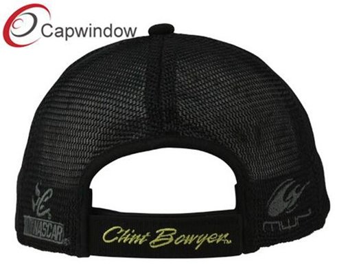 Black 5 Panel Adjustable Trucker Mesh Cap / Summer Sports Cap for Unisex