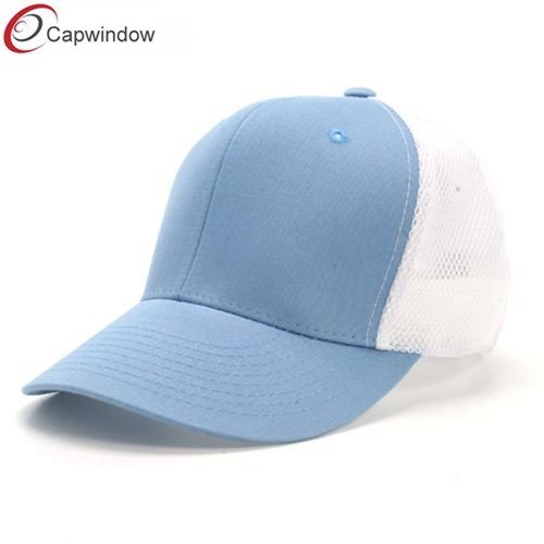 Sky Blue Classic Trucker Mesh Cap with Cotton in Front and Rear Polyester