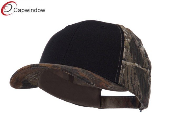 Black Two Tone Mossy Oak Camper Cap / Camouflage Baseball hats with Cotton and Polyester