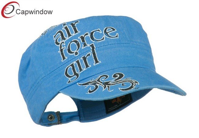 Women’s Flat Top US Military Baesball Hats Made of Cotton with Adjustable Buckle Strap Closure