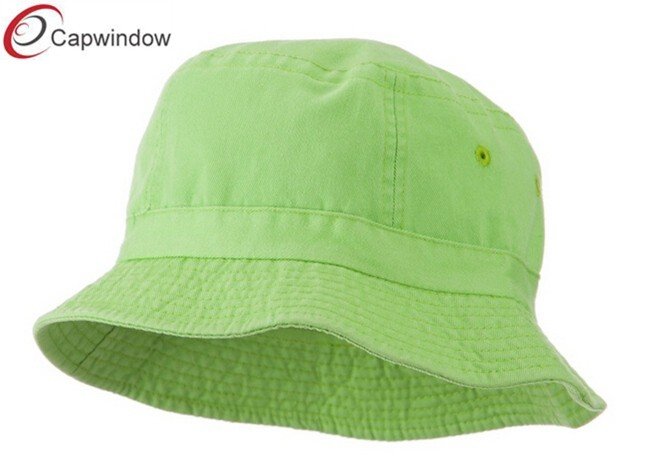 Youth Pigment Dyed Washed Cotton Fisherman Bucket Hat Apple Green for Women