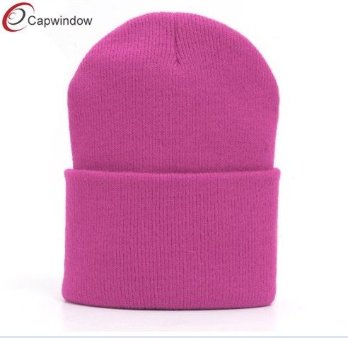 Multi-color Long Normal Knitted Beanie Winter Hat With Acrylic for Unisex