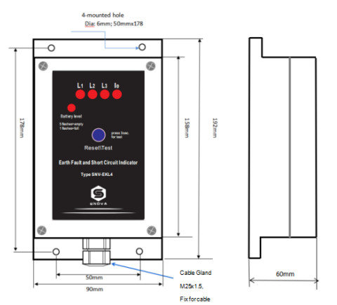 SNV-EKL3/4 Series Earth Fault & Short Circuit Indicator for Ring Cabinets