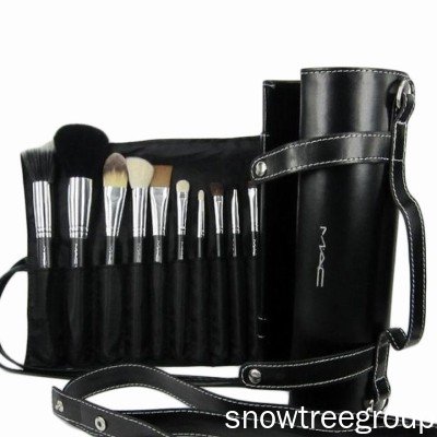 newly hot sale 16pcs make up brush cosmetics make up brush black color with a role case