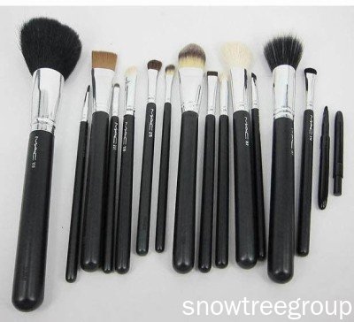 newly hot sale 16pcs make up brush cosmetics make up brush black color with a role case